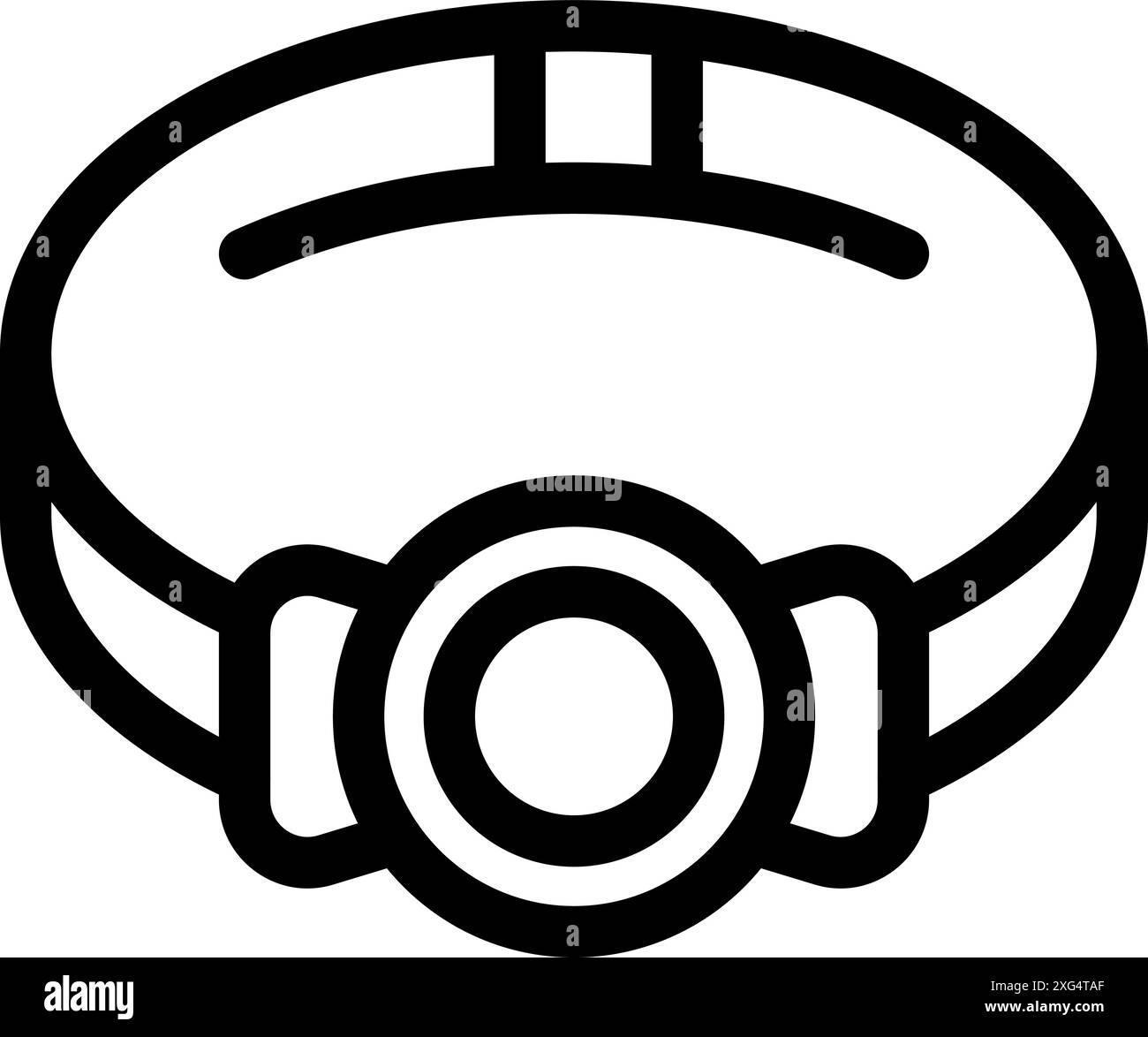 Headlamp flashlight is being worn for visibility during nighttime or ...