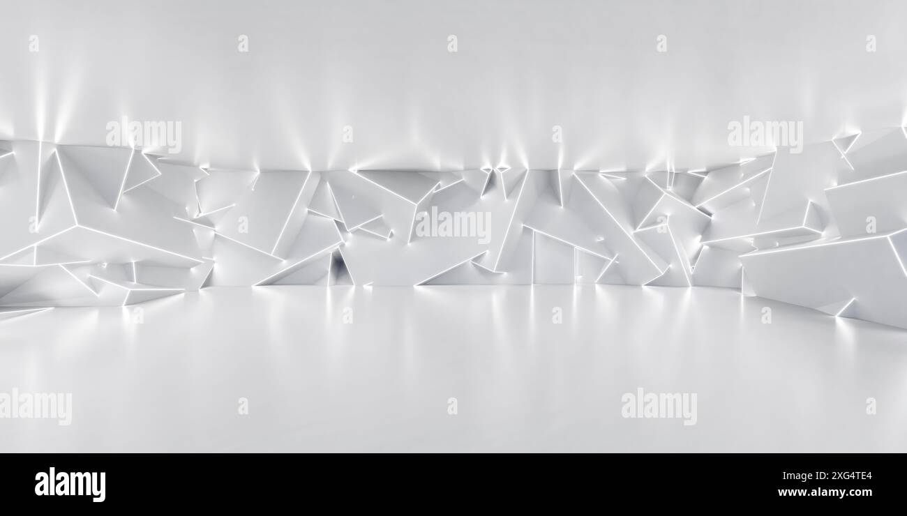 A white background with a series of geometric shapes, some angled and ...