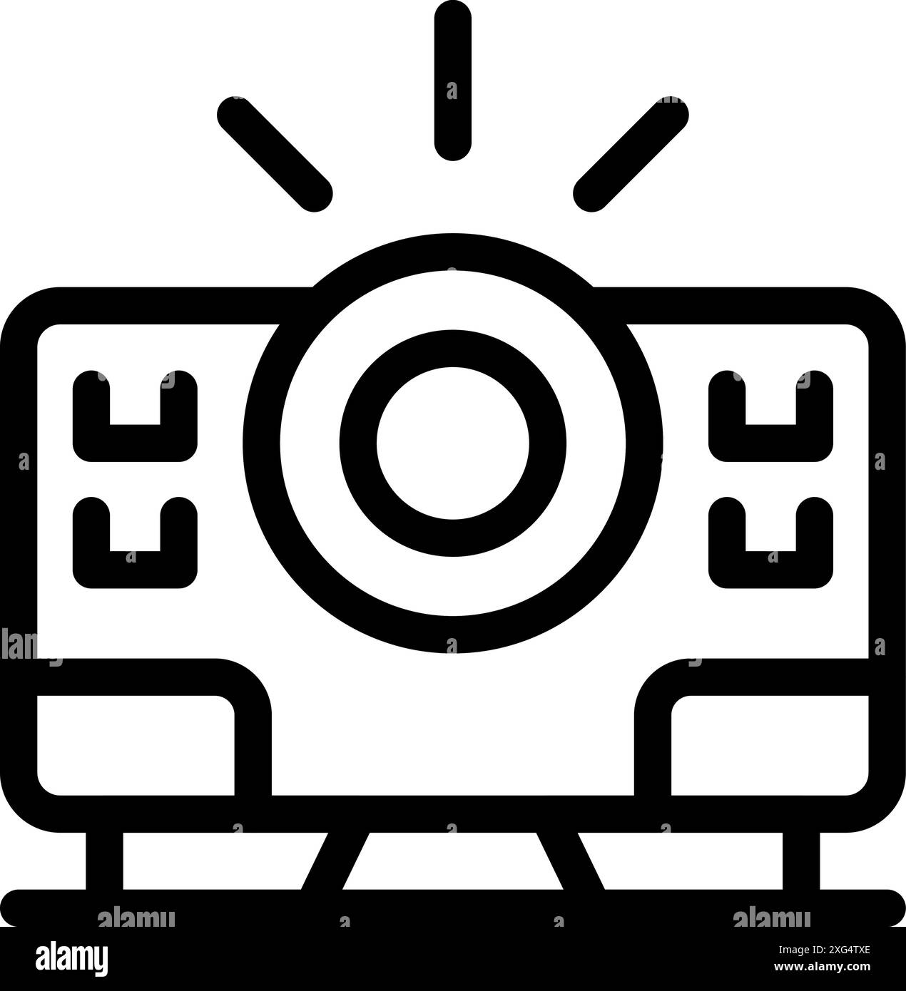 Projector is projecting a presentation, with light shining from the ...