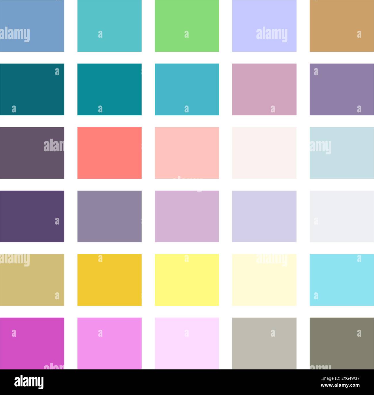 Color palette with samples of different hues on white background Stock ...
