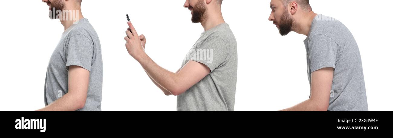 Wrong posture mobile hi-res stock photography and images - Alamy