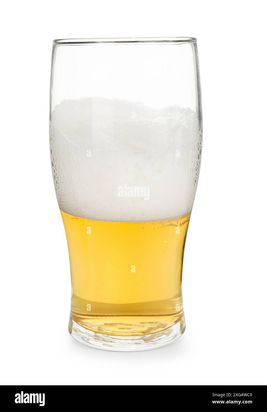 Half full glass of beer isolated on white Stock Photo - Alamy