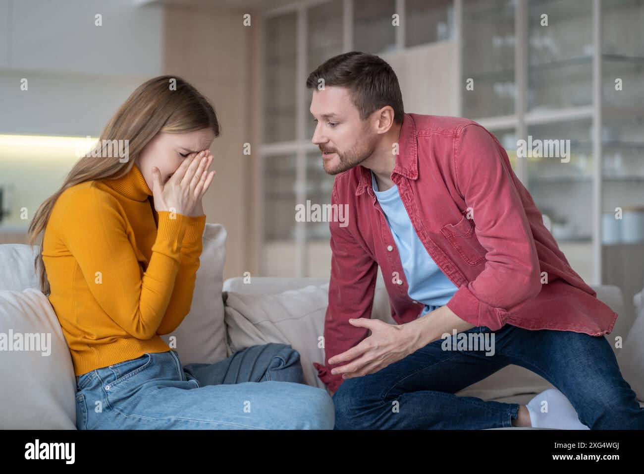 Angry wife scolding sad hi-res stock photography and images - Alamy