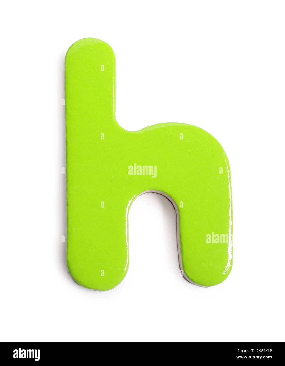Green magnetic letter H isolated on white, top view. Alphabet Stock ...