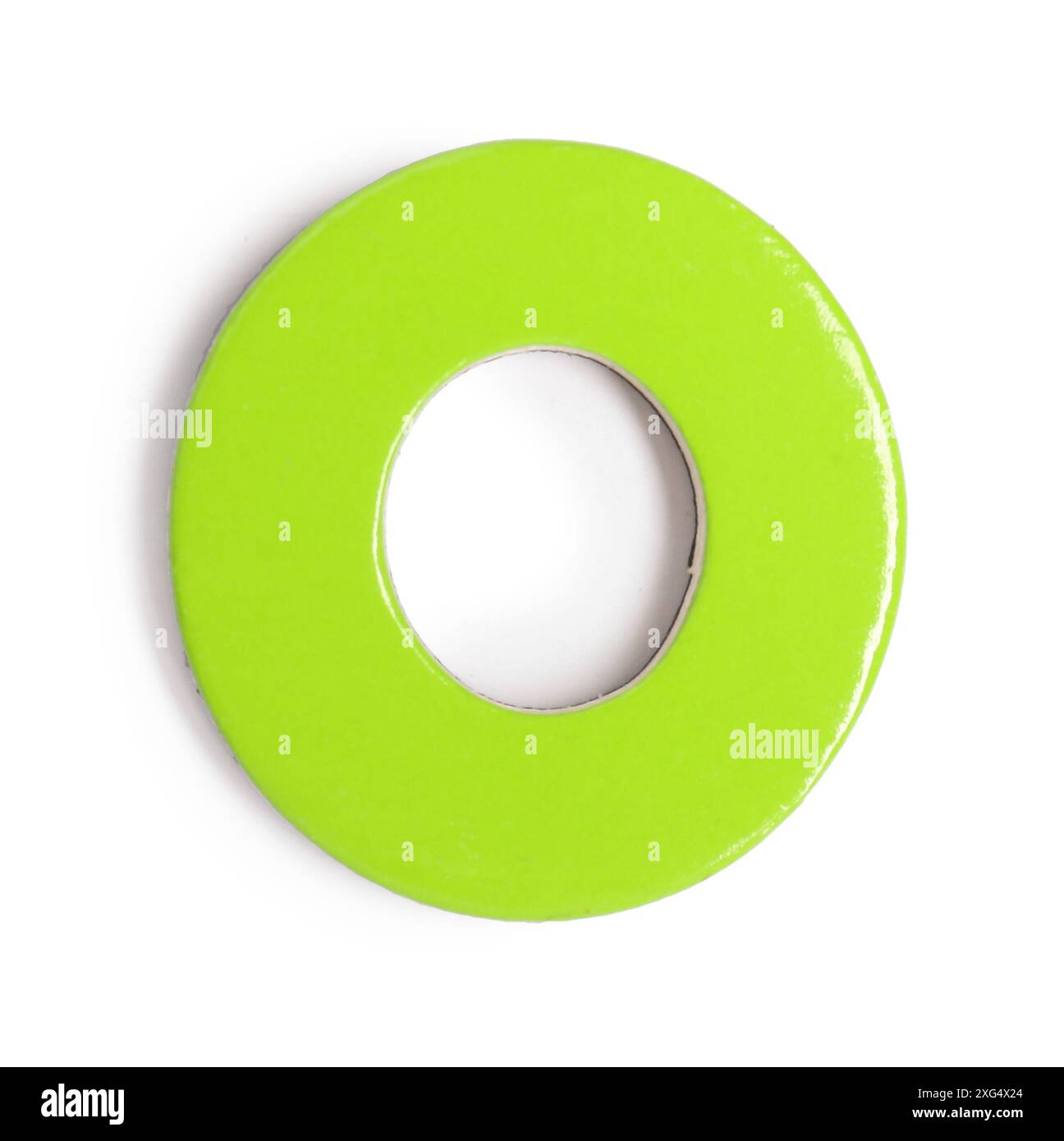 Green magnetic letter O isolated on white, top view. Alphabet Stock ...