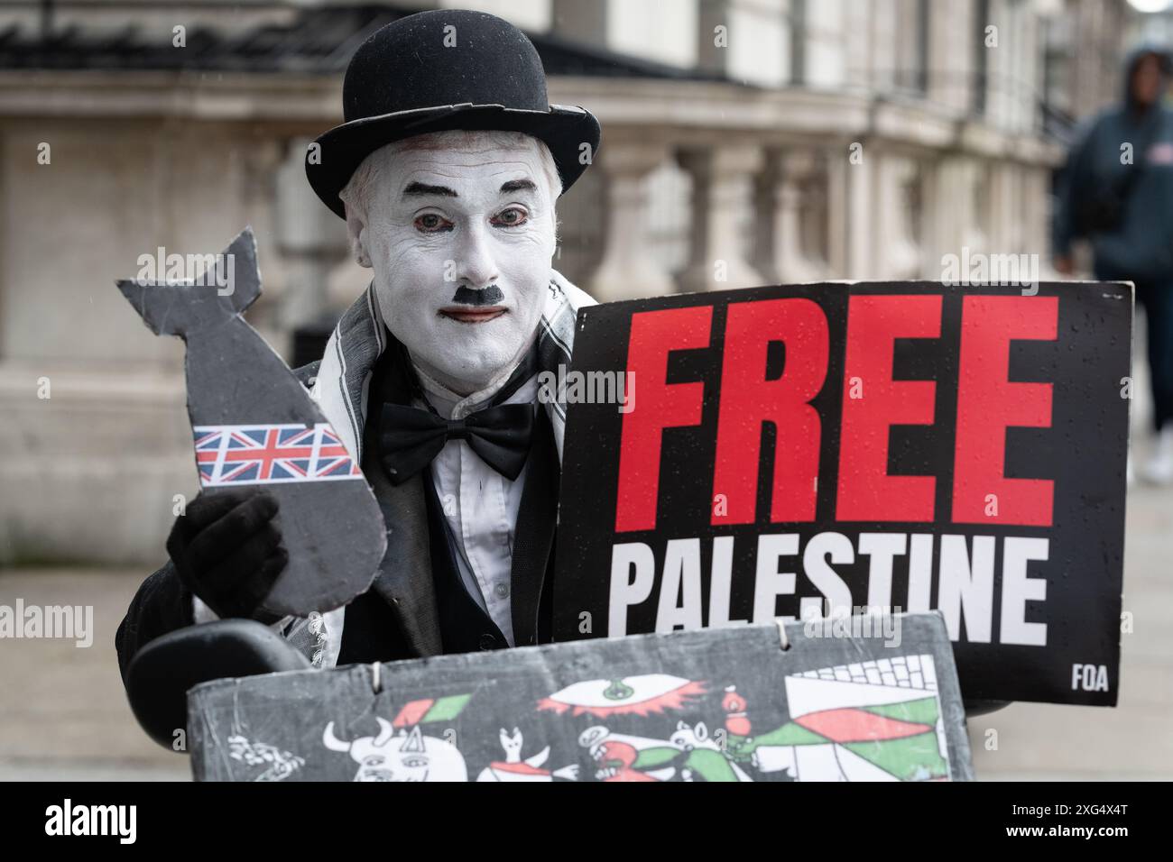 London, UK. 6 July, 2024. Veteran peace activist Neil Goodwin, aka ...