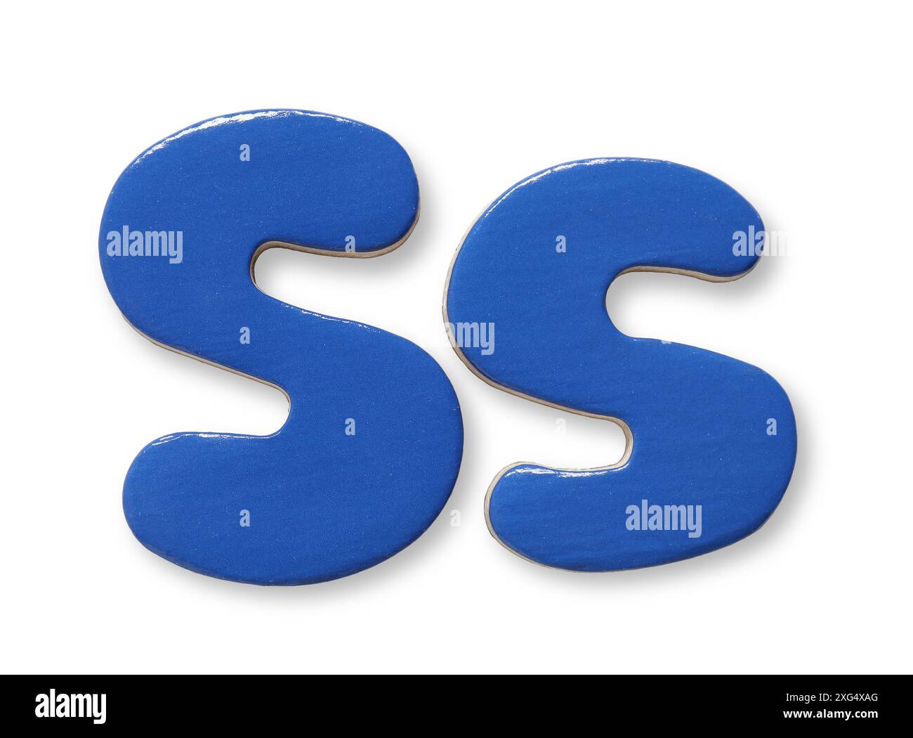 Uppercase and lowercase blue magnetic letter S isolated white Stock ...