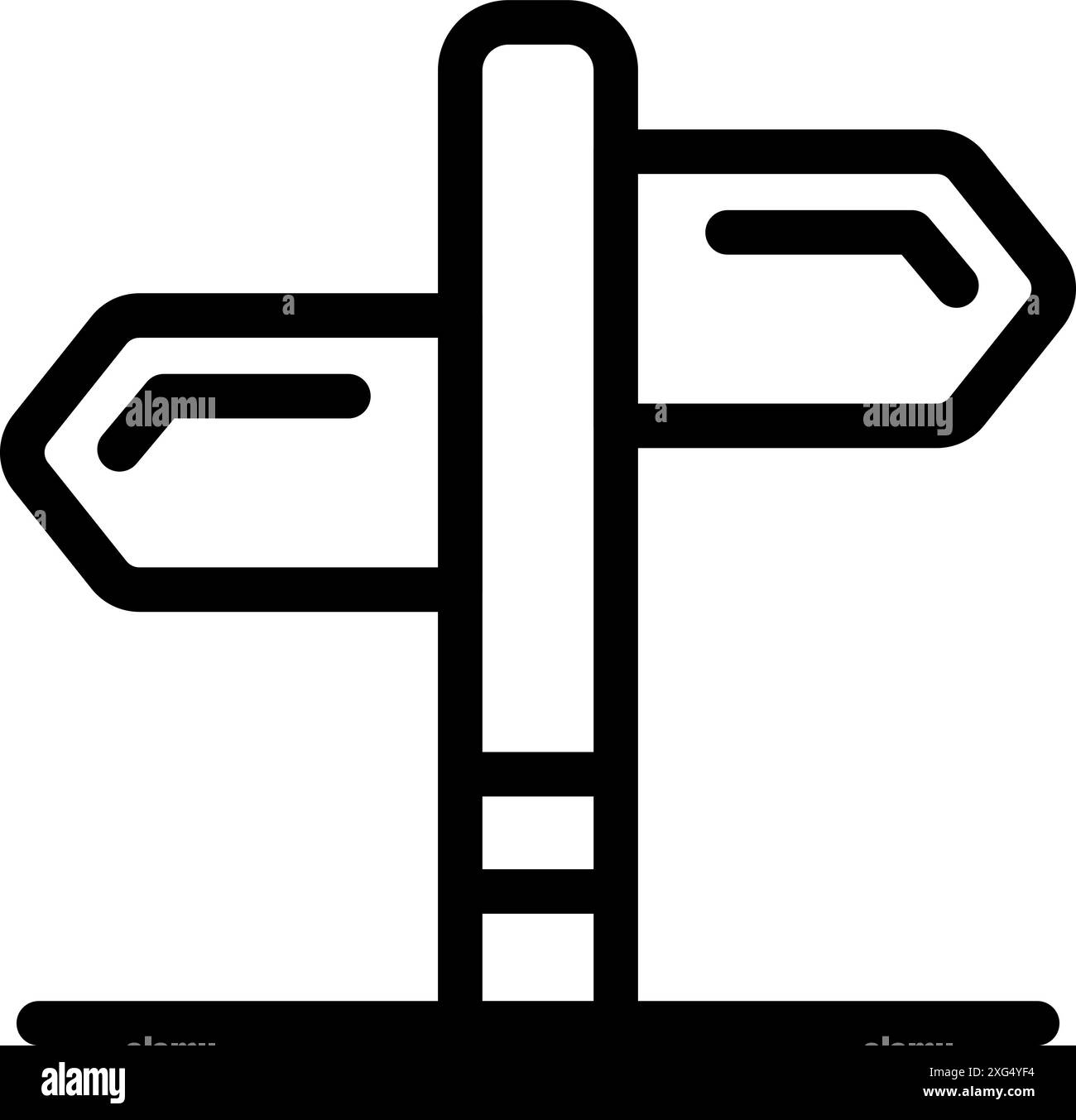 Simple line icon of a direction signpost pointing in different ...