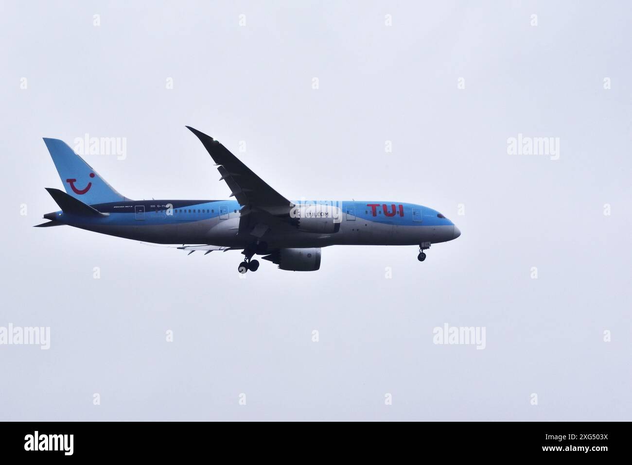 A TUI Airways Boeing 787-8 Dreamliner, registered G-TUIA, is seen on ...