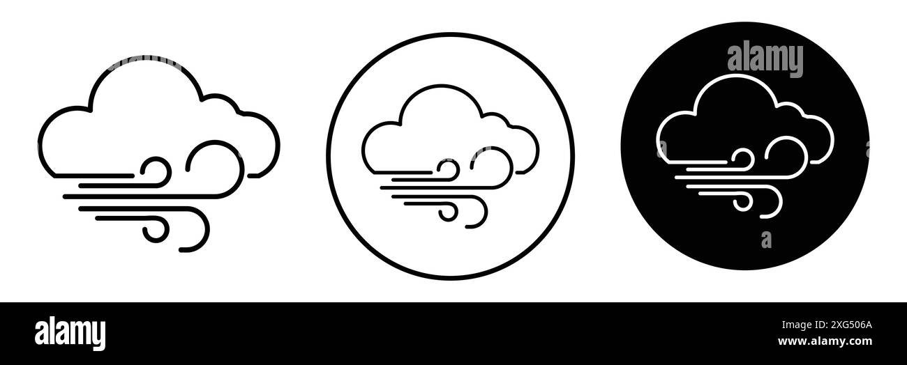-wind clouds Icon - vector logo set collection for web app ui Stock ...