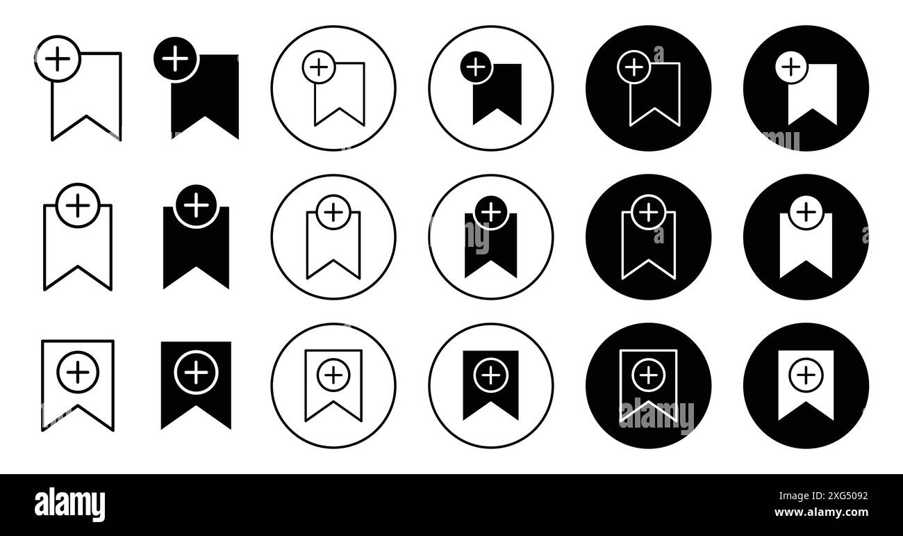 Add bookmark icon vector logo set collection for web app ui Stock ...