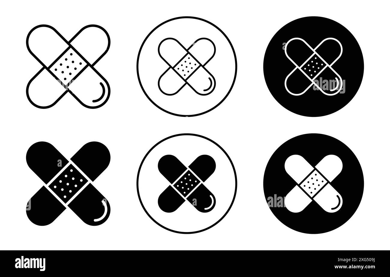 Adhesive plaster icon vector logo set collection for web app ui Stock ...