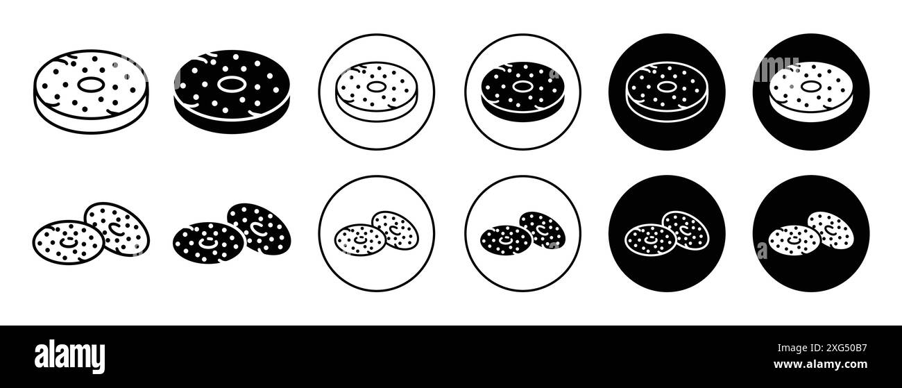Bagel bread icon vector logo set collection for web app ui Stock Vector Image & Art - Alamy