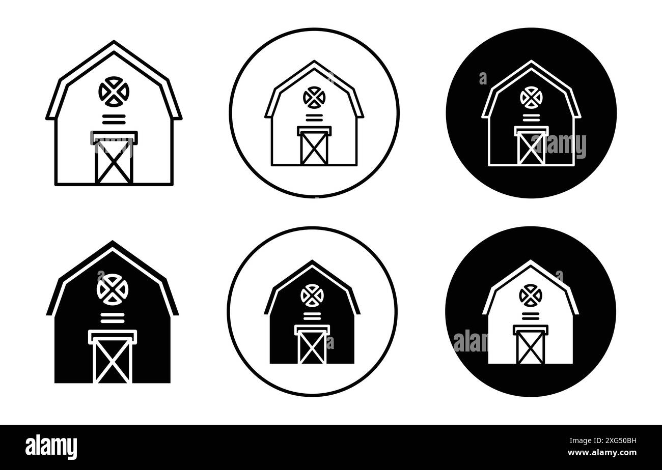 Barn Icon Vector Logo Set Collection For Web App Ui Stock Vector Image
