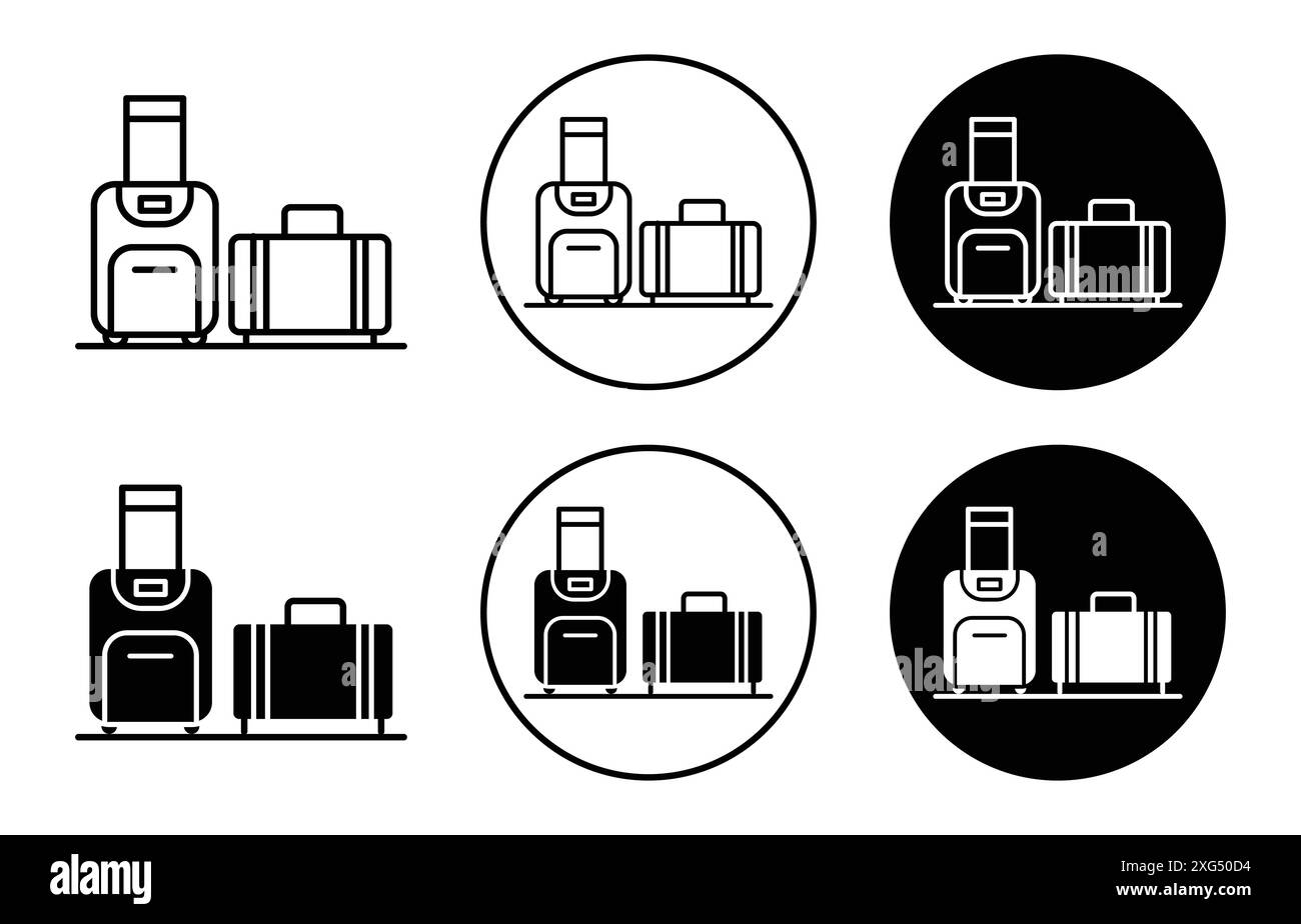 Baggage luggage icon vector logo set collection for web app ui Stock Vector Image & Art - Alamy