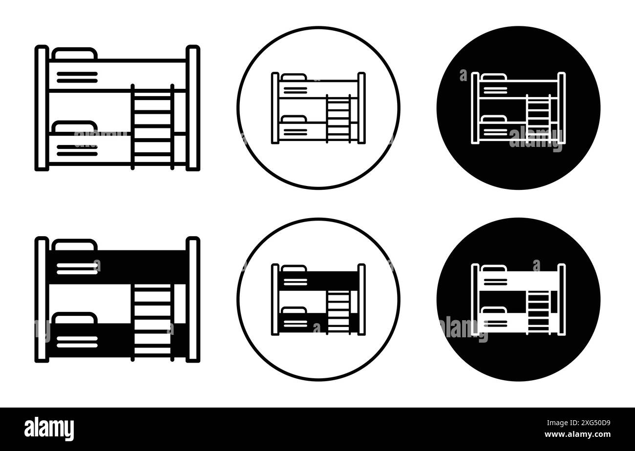 Bunk bed icon vector logo set collection for web app ui Stock Vector ...