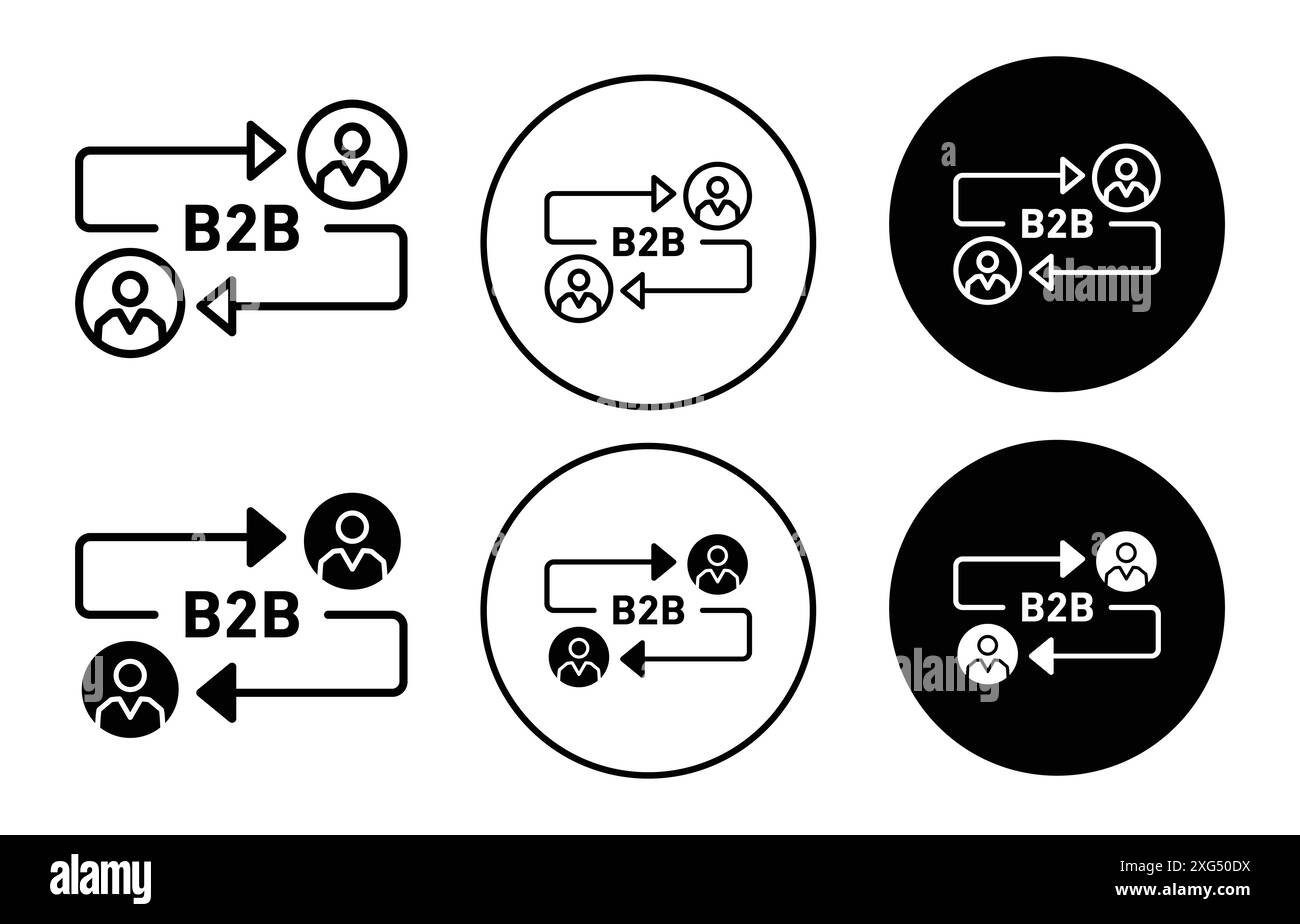 b2b icon vector logo set collection for web app ui Stock Vector Image ...