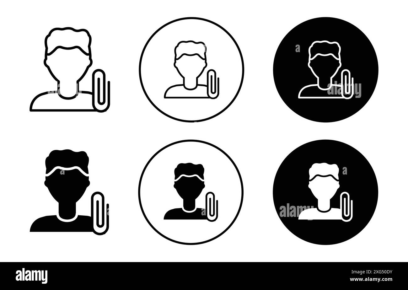 Attach resume icon vector logo set collection for web app ui Stock ...