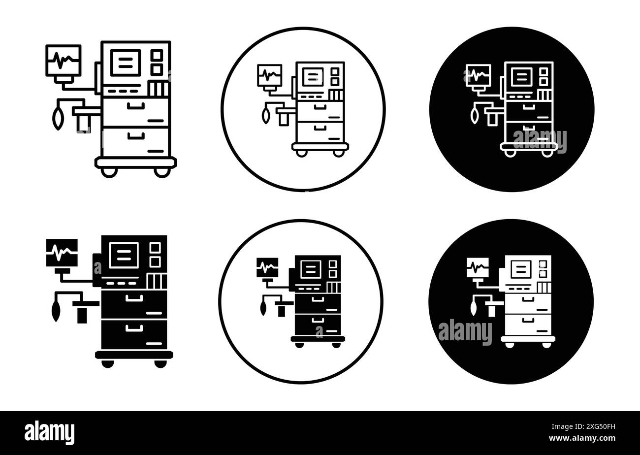 anesthesia machine icon vector logo set collection for web app ui Stock ...