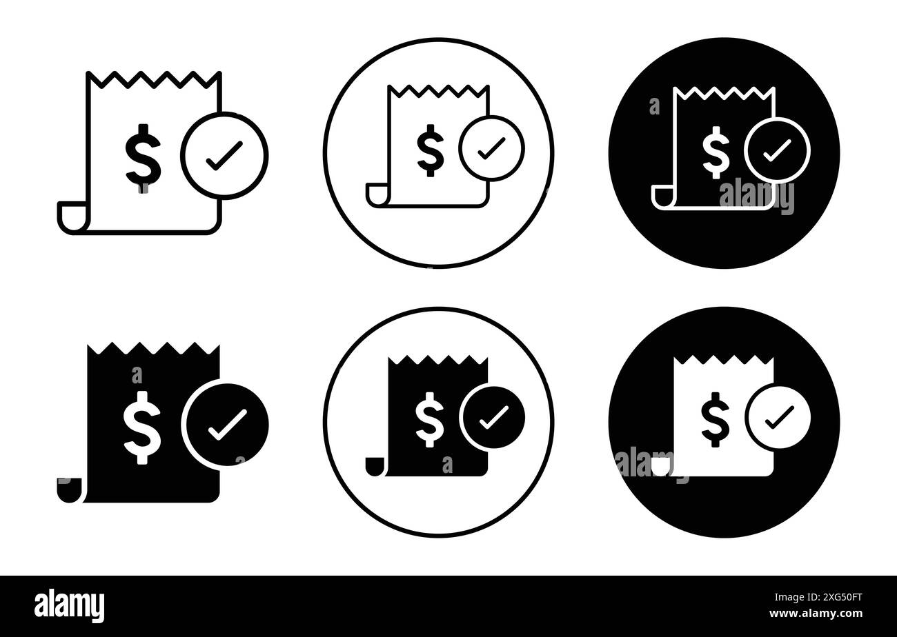 Bill Paid Icon vector logo set collection for web app ui Stock Vector ...
