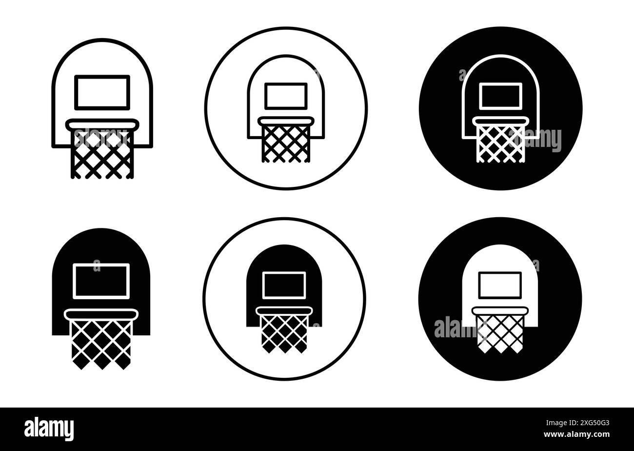 Basketball hoop icon vector logo set collection for web app ui Stock Vector Image & Art - Alamy