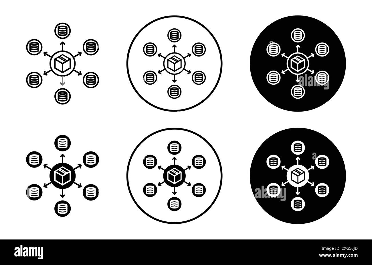 Big Data Icon Vector Logo Set Collection For Web App Ui Stock Vector