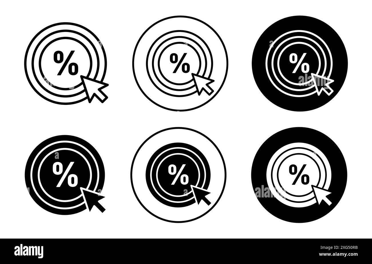 Click through rate icon vector logo set collection for web app ui Stock ...