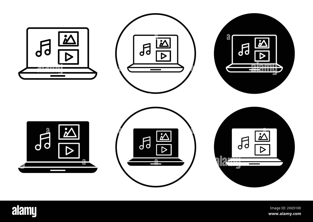 Digital Content Icon Vector Logo Set Collection For Web App Ui Stock