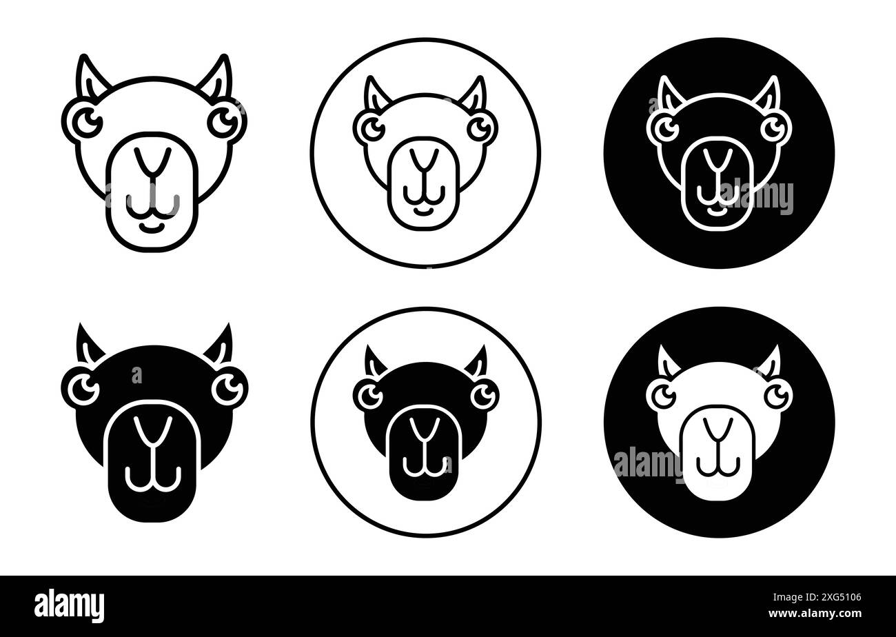 Camel face icon vector logo set collection for web app ui Stock Vector Image & Art - Alamy