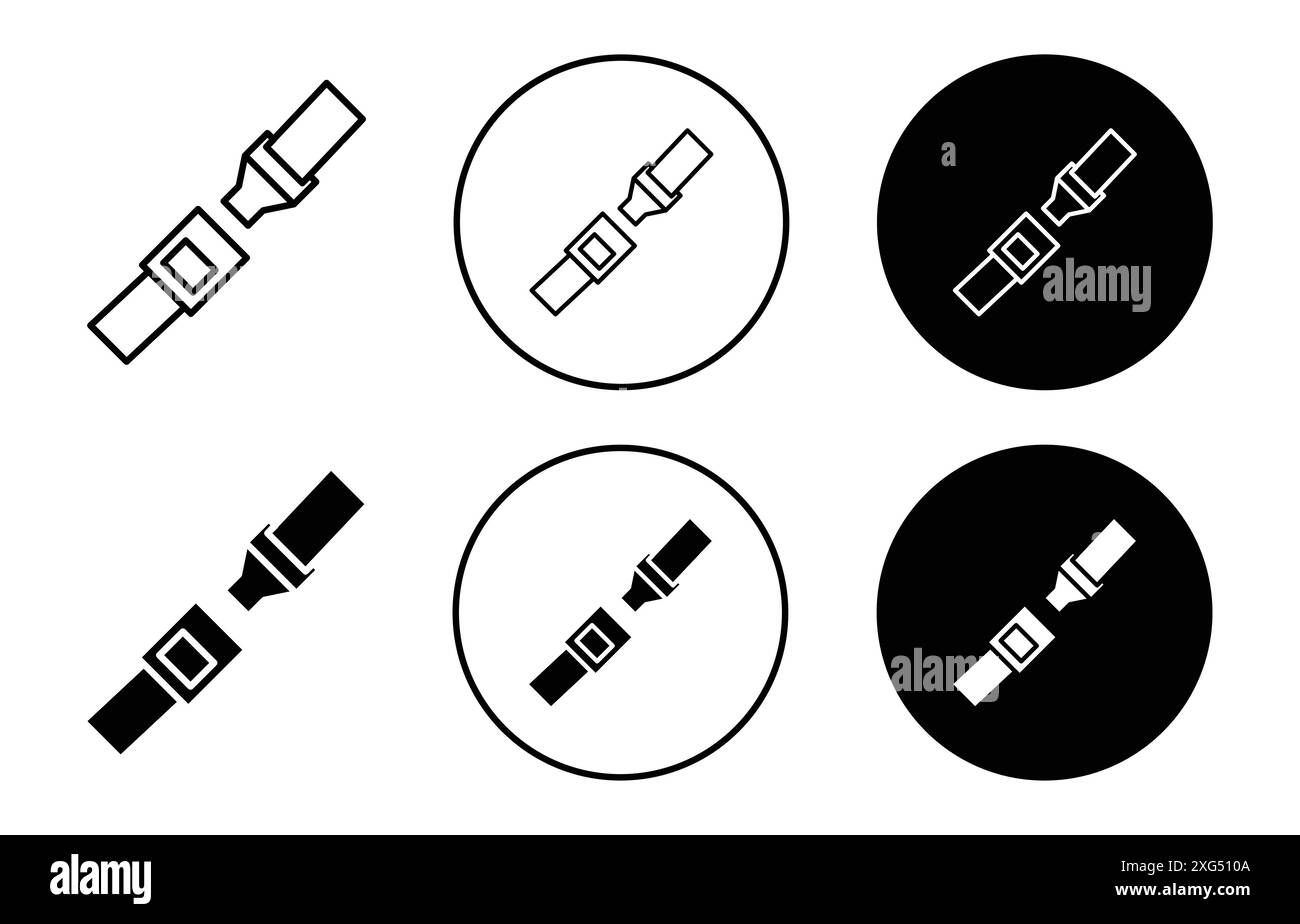 Car Seat Belt Icon Vector Logo Set Collection For Web App Ui Stock