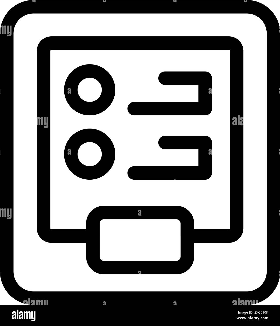 Simple, bold line icon of a digital checklist displayed on a tablet ...