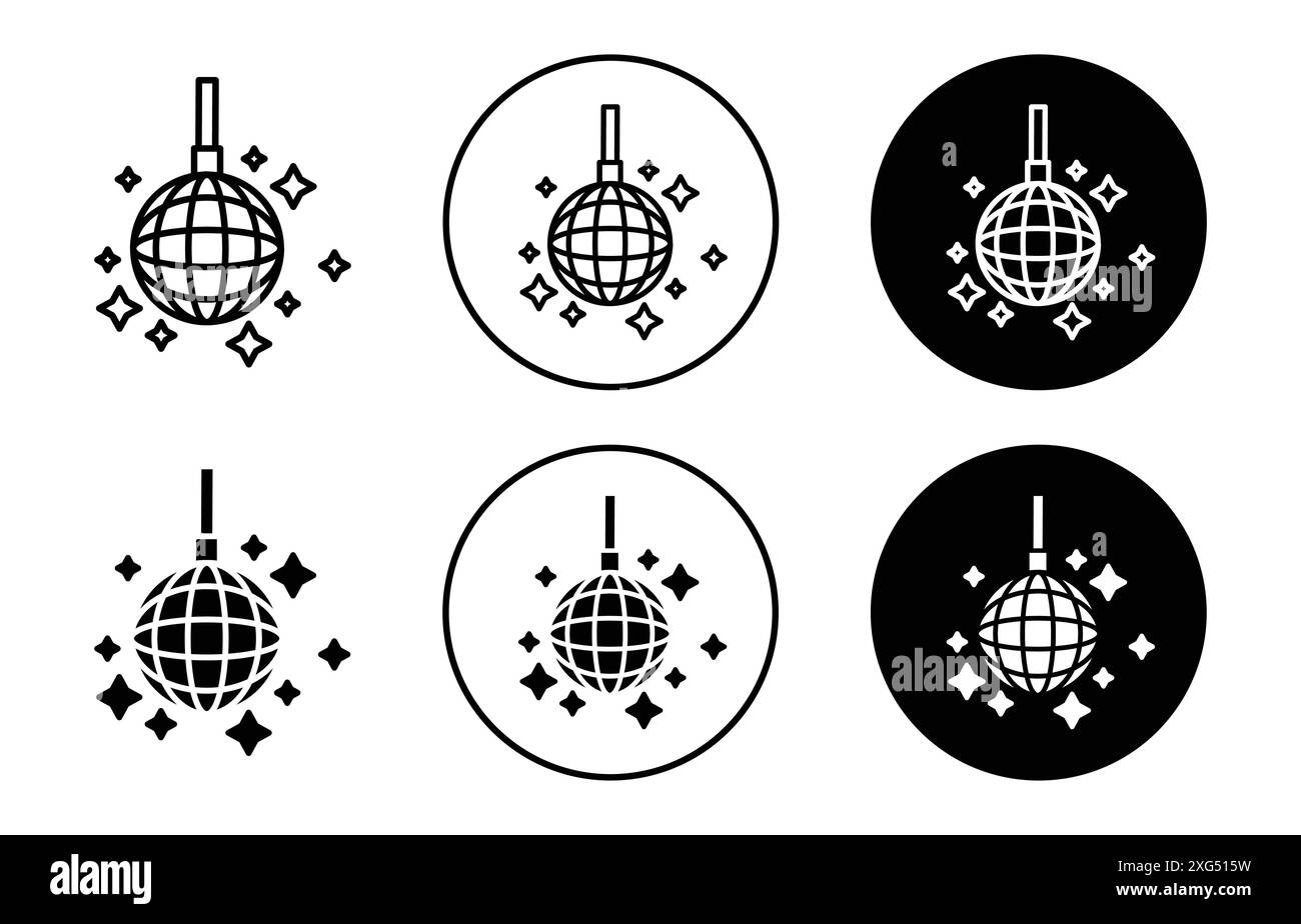Disco ball icon vector logo set collection for web app ui Stock Vector ...