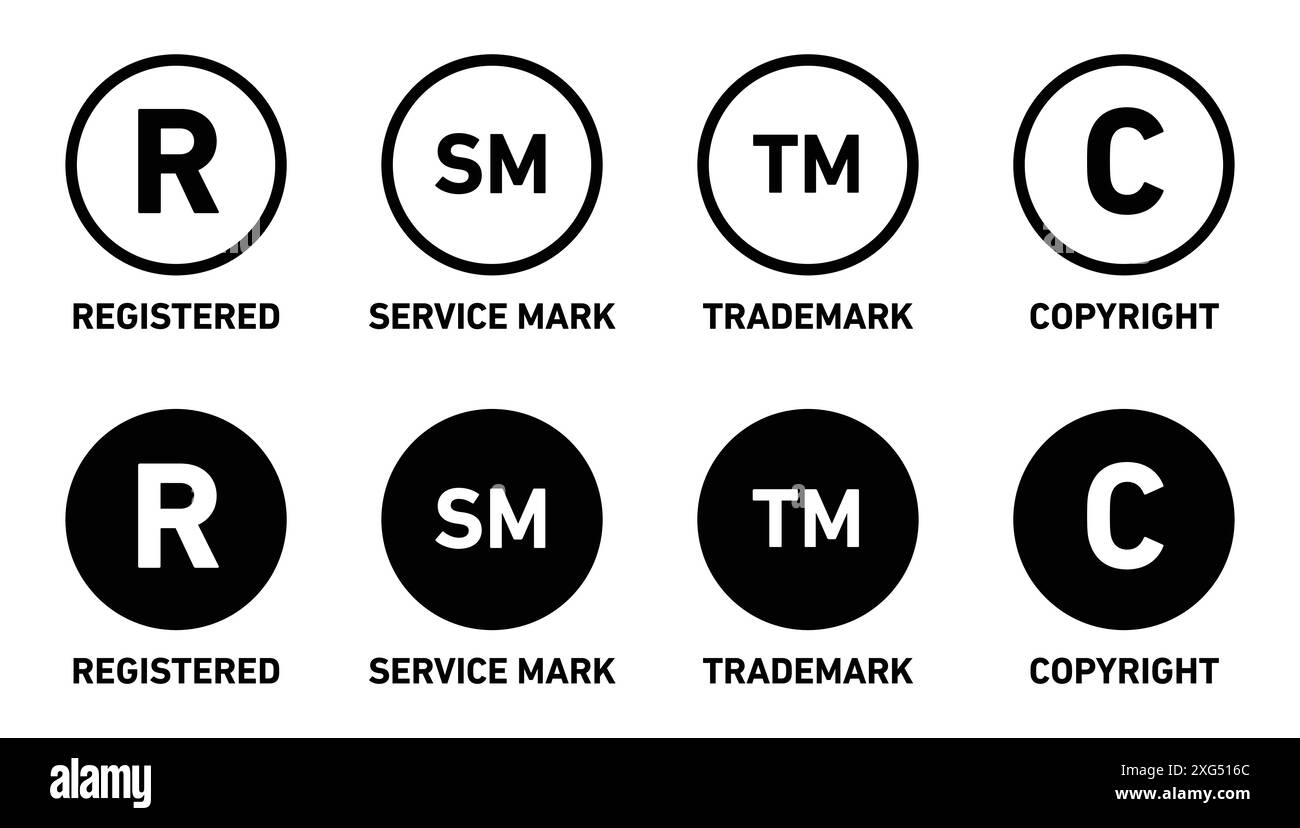 Copyright Icon Registered Icon Trademark icon Service mask Icon vector ...
