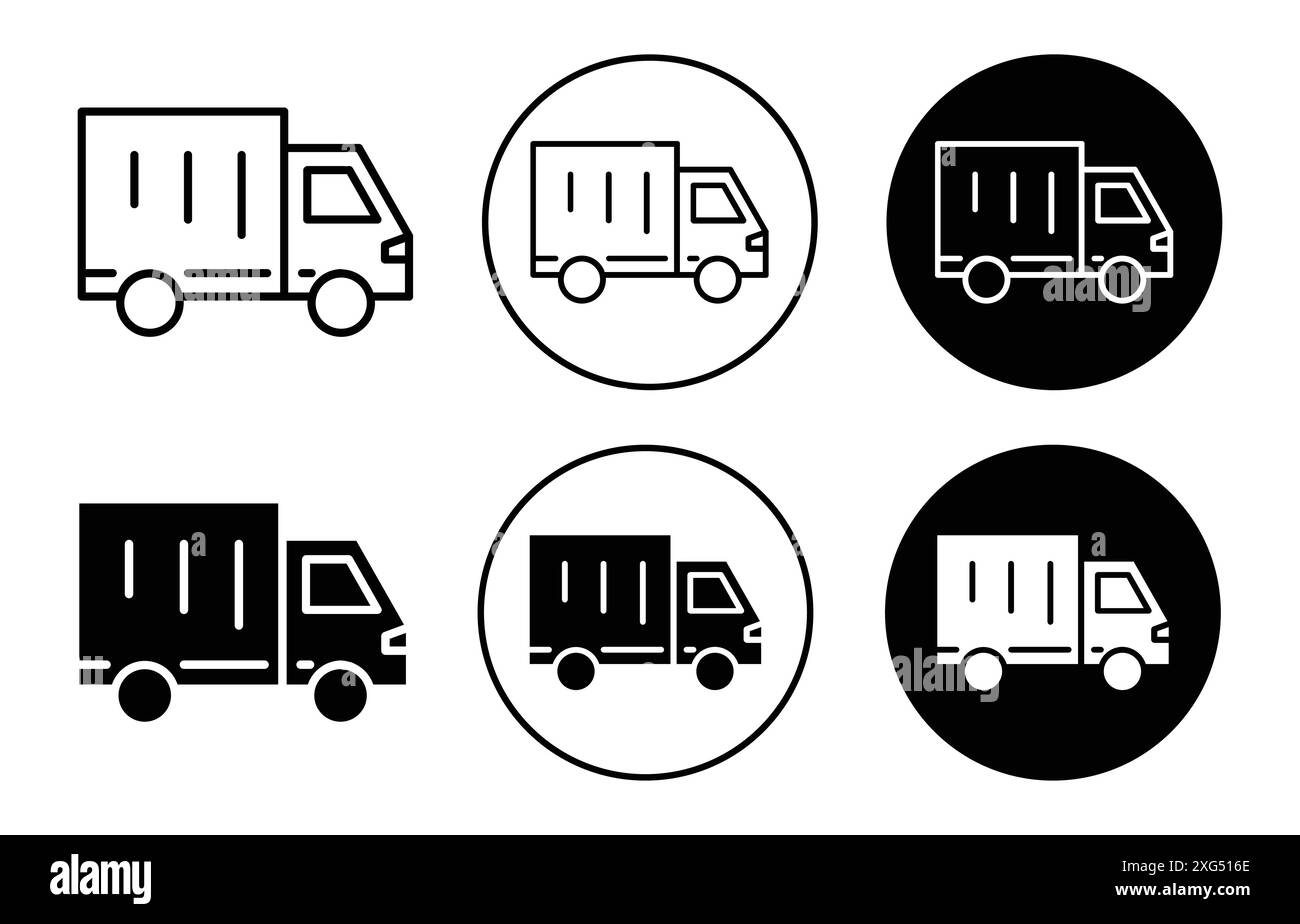 Delivery truck icon vector logo set collection for web app ui Stock Vector Image & Art - Alamy