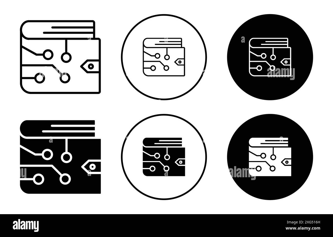 digital wallet icon vector logo set collection for web app ui Stock ...