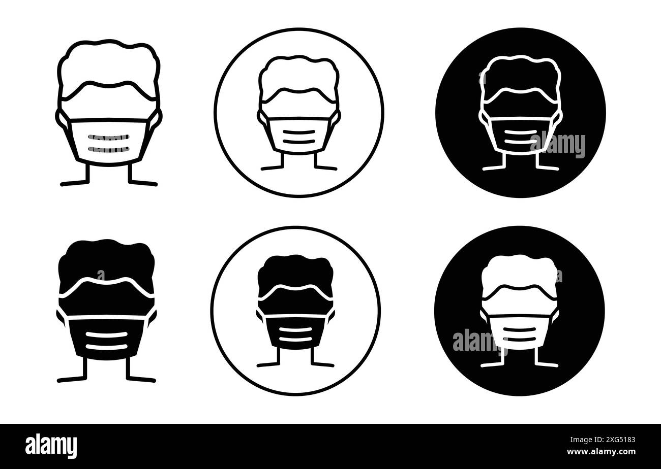Face Mask Icon Vector Logo Set Collection For Web App Ui Stock Vector