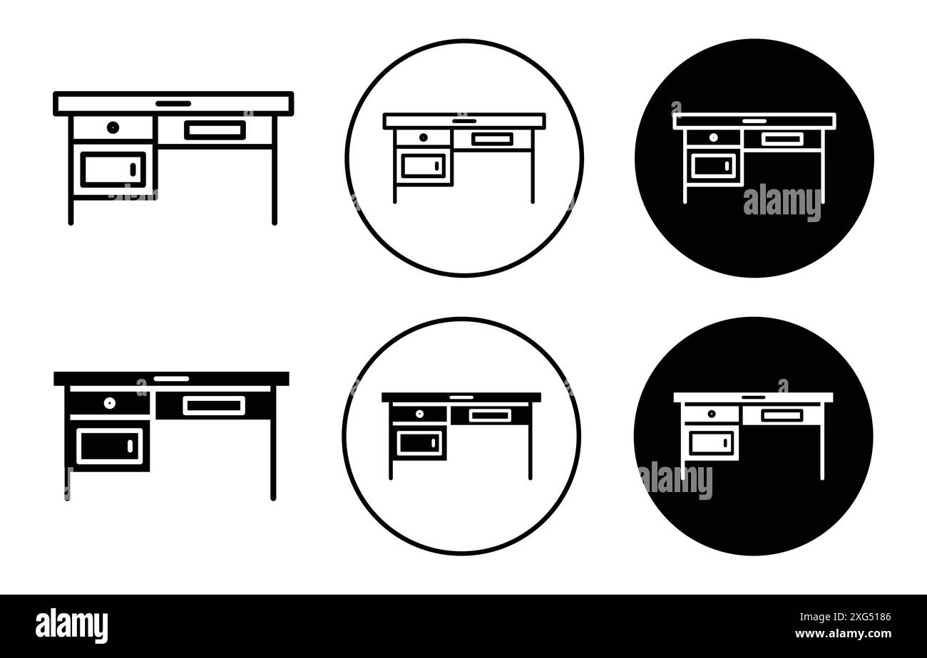 Desk Icon vector logo set collection for web app ui Stock Vector Image ...