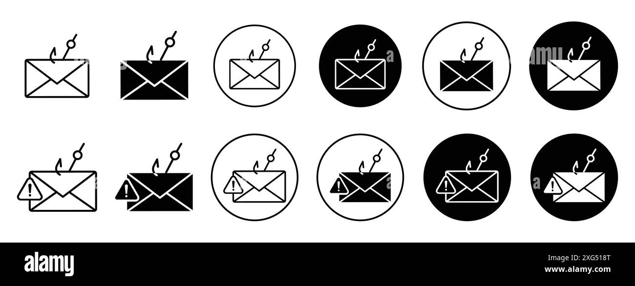 Email phishing icon vector logo set collection for web app ui Stock ...