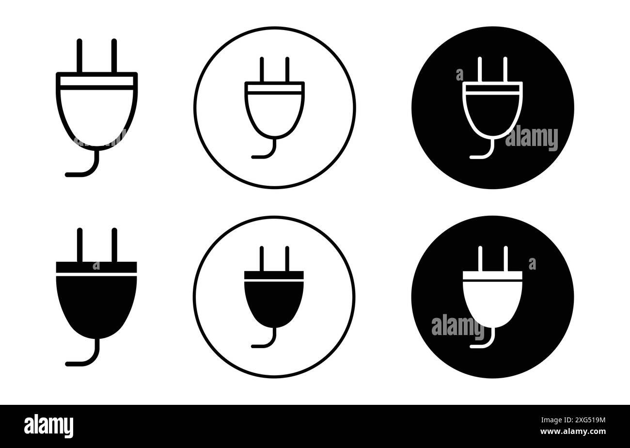 electrical plug icon vector logo set collection for web app ui Stock ...