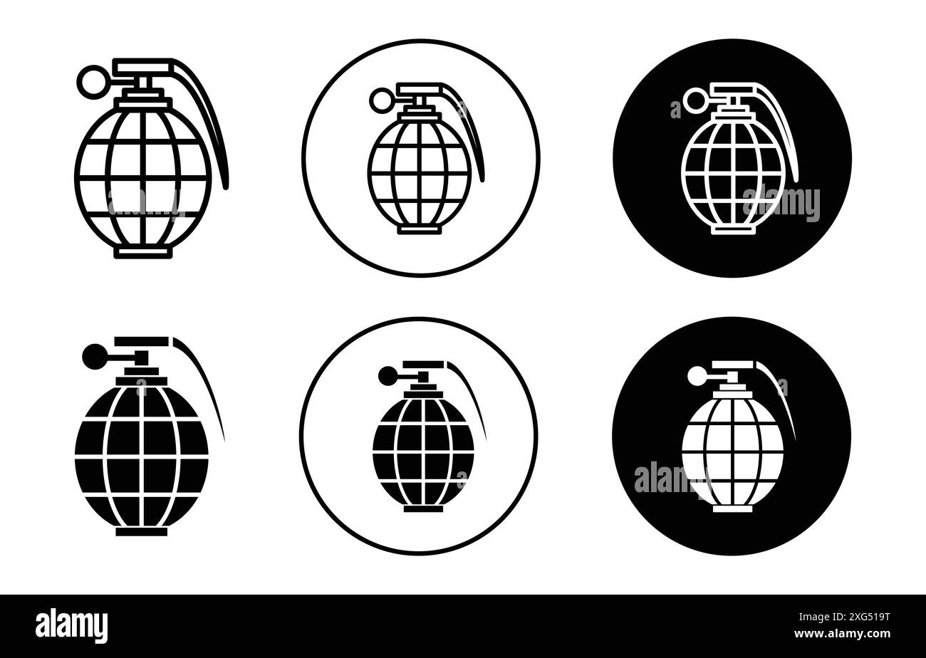 Fragmentation grenade icon vector logo set collection for web app ui ...