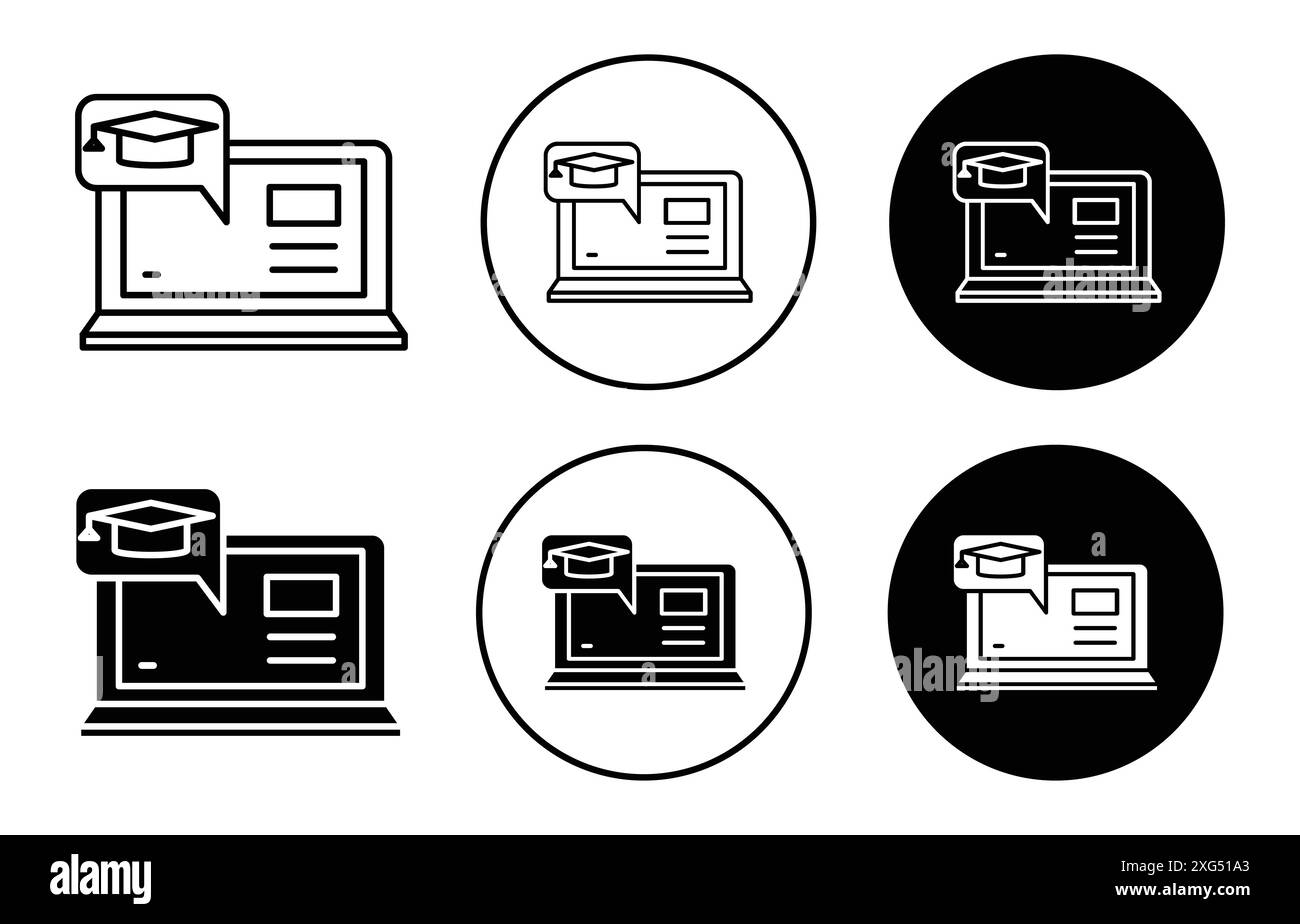 E Learning Icon Vector Logo Set Collection For Web App Ui Stock Vector