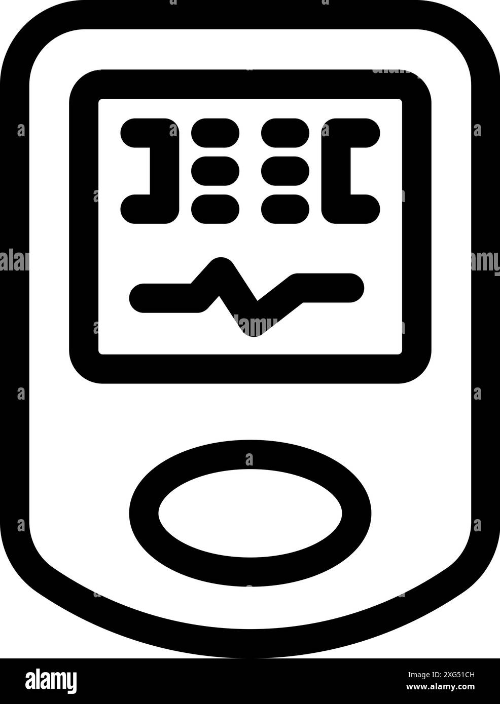 Black outline style icon representing a medical device showing ...