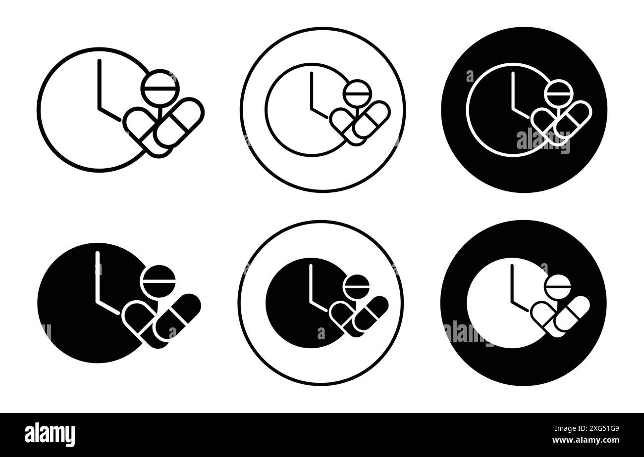 Dose time icon vector logo set collection for web app ui Stock Vector Image & Art - Alamy