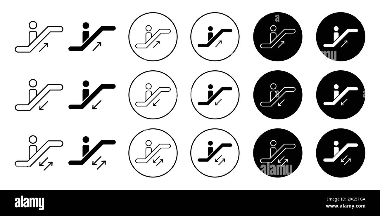 escalator icon vector logo set collection for web app ui Stock Vector ...