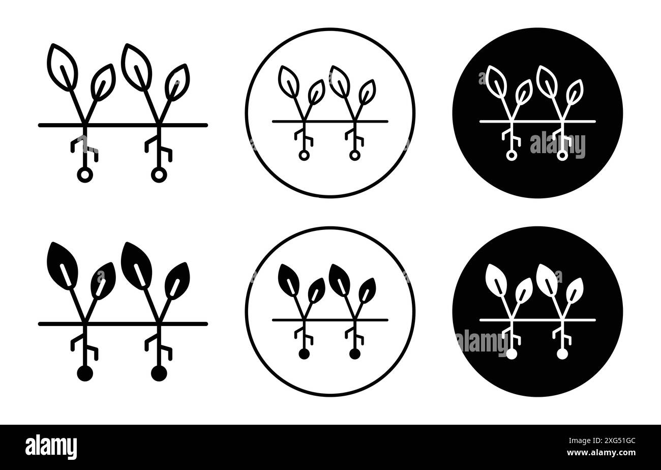 Growing Plants Technology Icon Vector Logo Set Collection For Web App