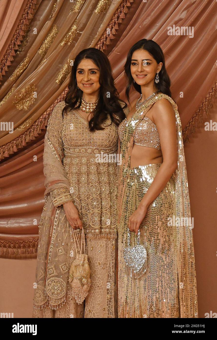 Mumbai, India. 05th July, 2024. Bollywood actress Ananya Pandey (R ...