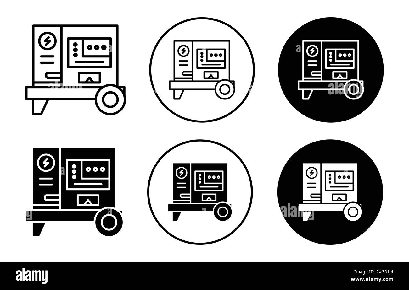 Electric Generator Icon Vector Logo Set Collection For Web App Ui Stock 6807