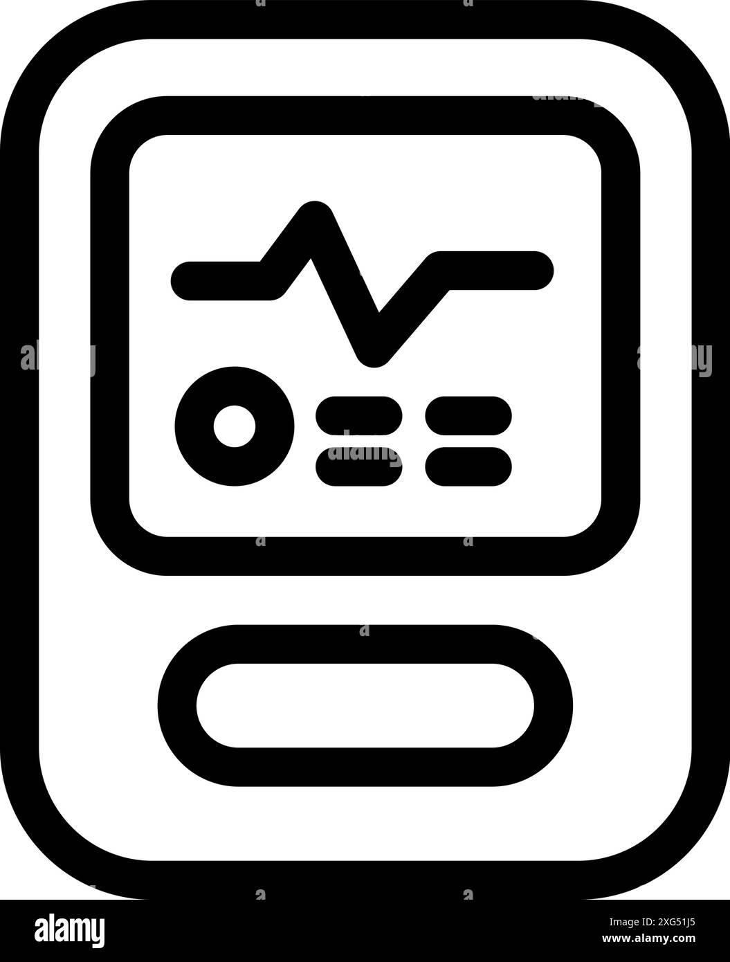 Simple bold outline icon representing a medical device showing a ...