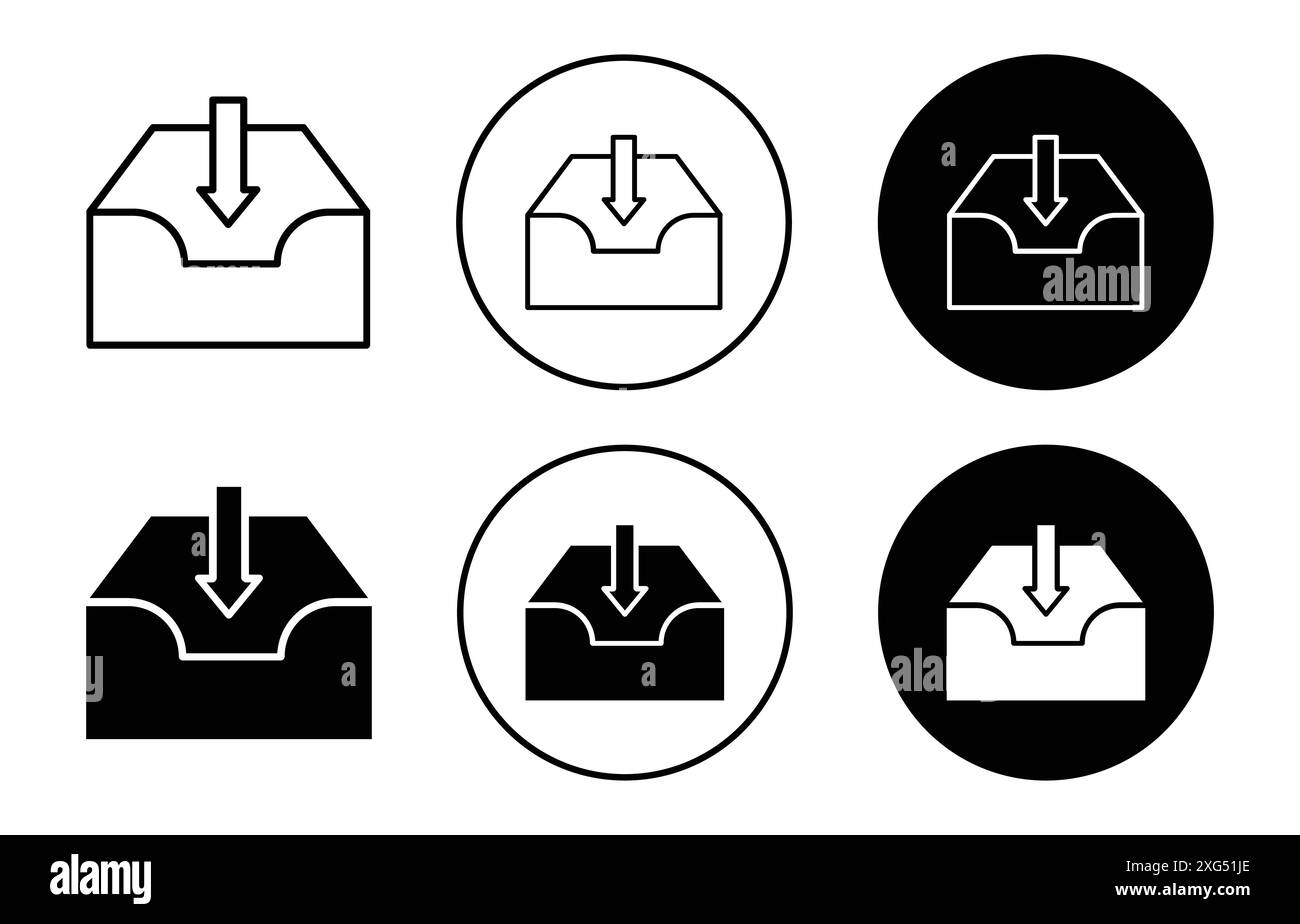 Inbox icon vector logo set collection for web app ui Stock Vector Image ...