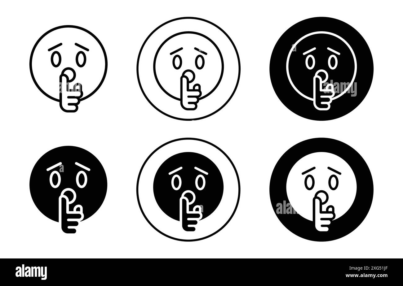 Emoticon making silence icon vector logo set collection for web app ui Stock Vector Image & Art ...